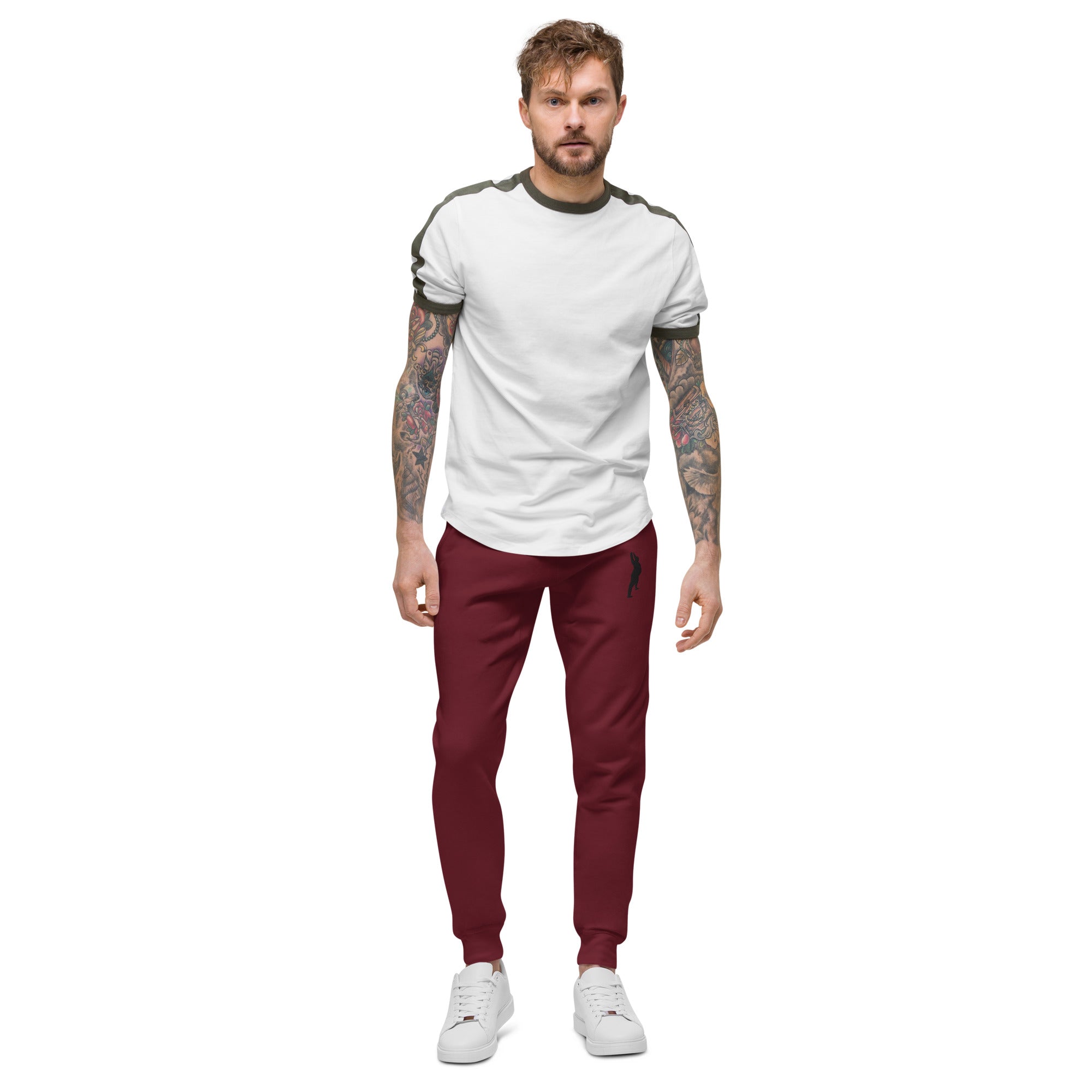 Fleece Sweatpants with Black Logo – The White Wail