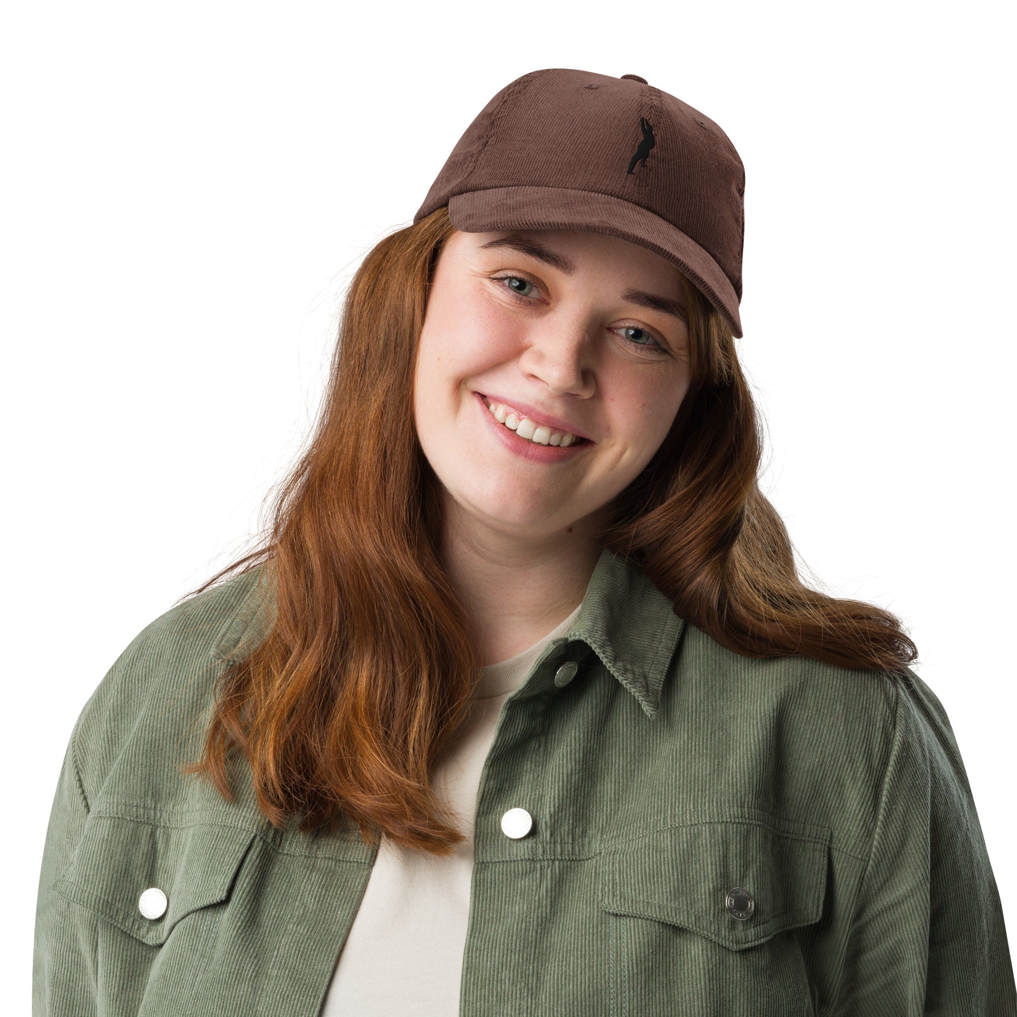 Corduroy Cap with Black Logo – The White Wail