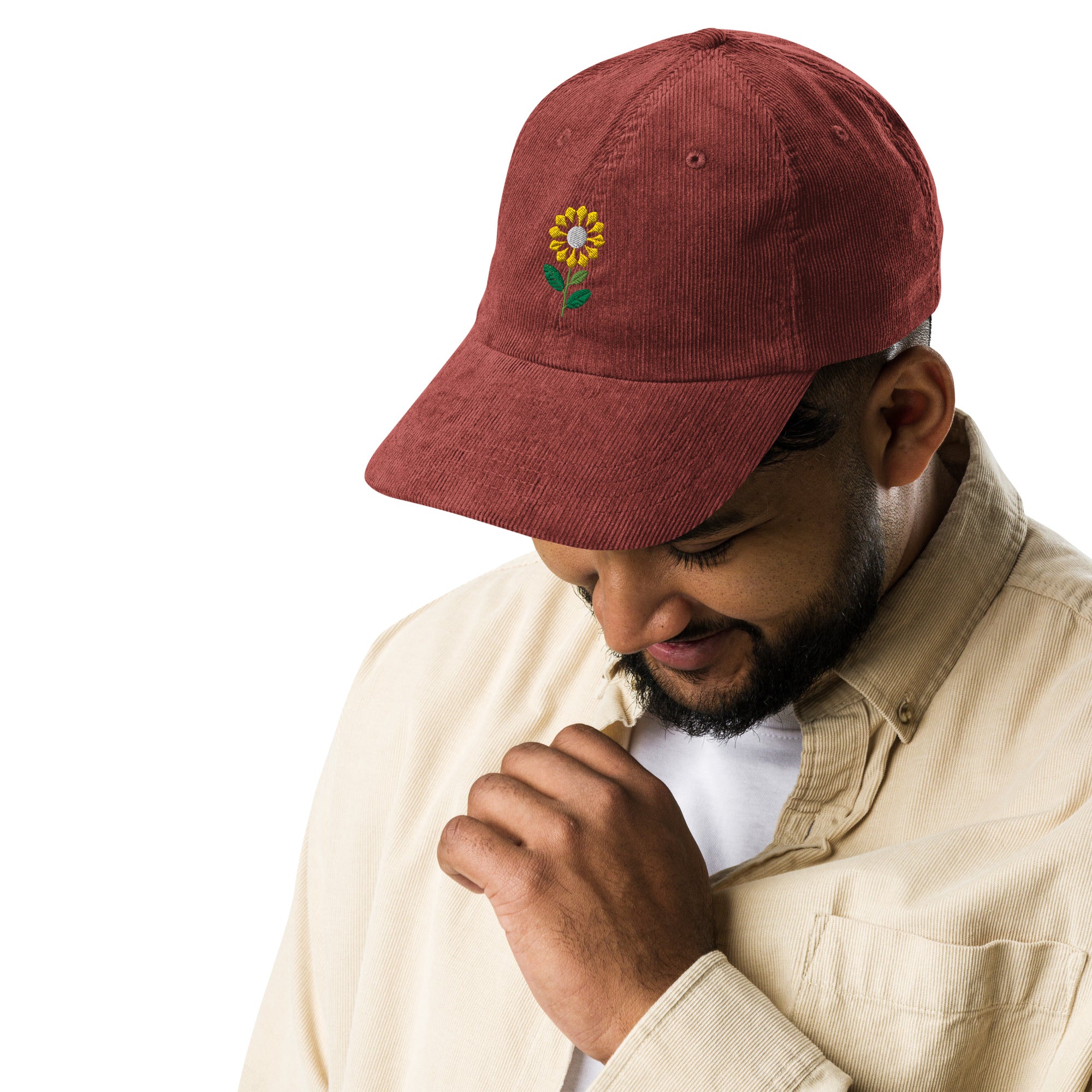 Vintage corduroy cap Sunflower – The White Wail